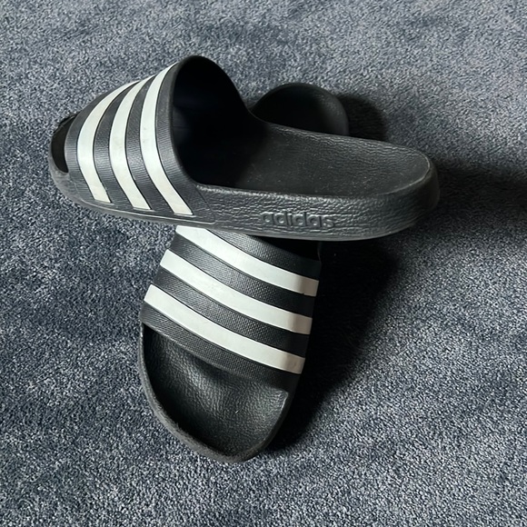 adidas | Shoes | Adidas Unisex Shower Slides Sandal Black White Size 7 ...